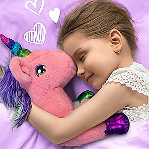 MindSprout Unicorn Mommy Stuffed with 4 Babies Inside her Tummy, for Girls 3 4 5 6 7 8 Years Old, Best Birthday Gifts, Animals Toy