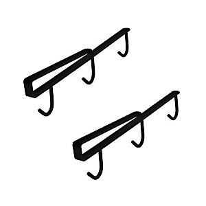 Coffee Mug Holder - 304 Stainless Steel ，Cup Rack Under Shelf, Fit for The Cabinet 0.8" or Less(Black, 2 Pieces)