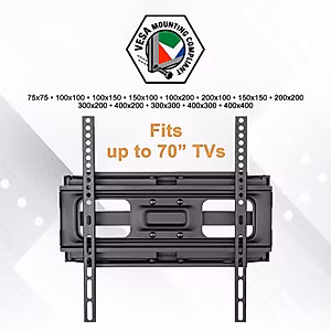 Premium Mount - Heavy Duty Dual Arm Articulating TV Wall Mount Bracket for LG 50" Class - UR8000 Series - 4K UHD LED LCD TV - 50UR8000AUA Tilt & Swivel with Reduced Glare - Buy Smart!