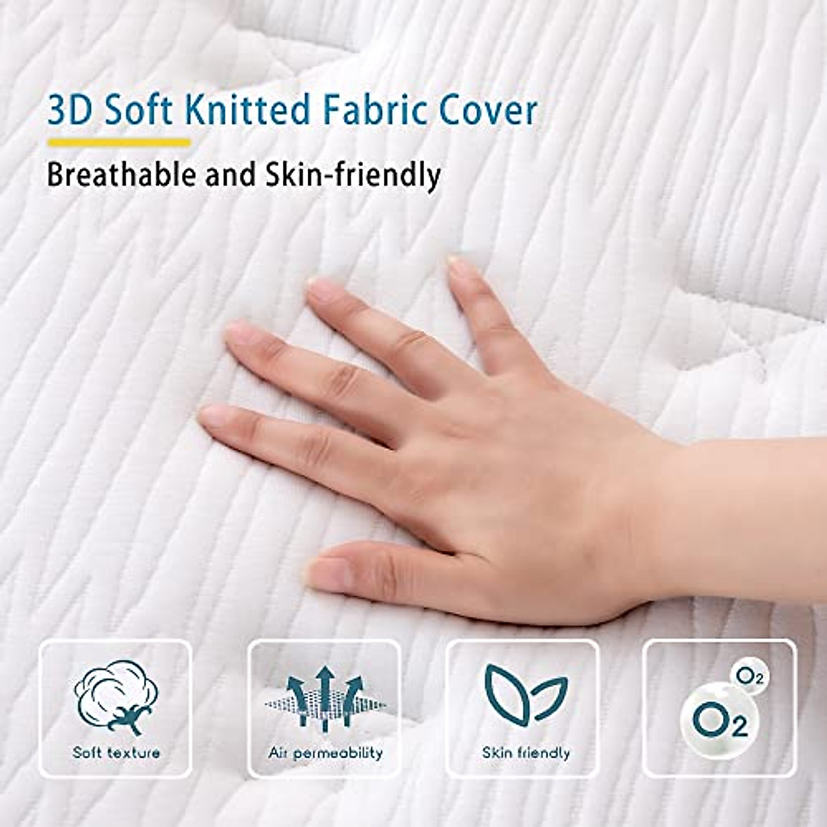 Askme Twin XL Mattress 12 Inch Innerspring Mattress Bed in a Box,Medium Firm Cooling Gel Memory Foam Mattress Individually Wrapped Pocket Coils with One Free Memory Foam Bed Pillow CertiPUR-US