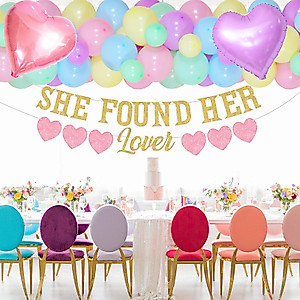 Sursurprise She Found Her Lover Banner Pastel Balloon Garland Kit for Bachelorette Party Decorations Bridal Shower Engagement Wedding Supplies