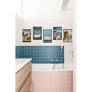 Moose Co. Bath Soap Wash Your Hooves Metal Tin Sign Moose Decor Signs Wall Metal Poster for Office Cafe Bathroom Badroom 8x12 Inch