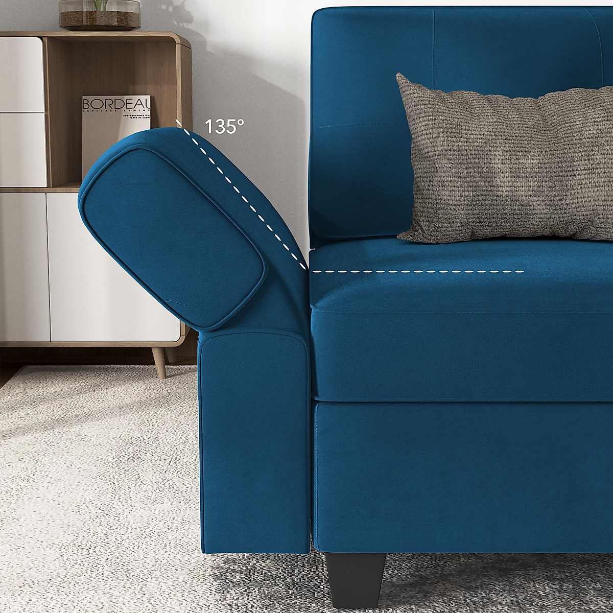 SF002 Sectional, U Shape Sofa, Blue