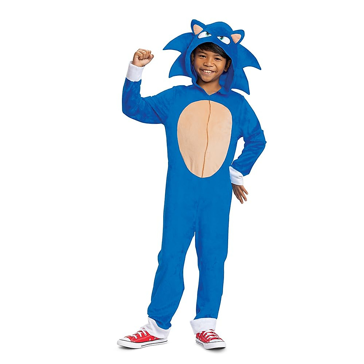 Sonic the Hedgehog Costume, Official Sonic Movie 2 Costume and Headpiece, Kids Size Medium (7-8)