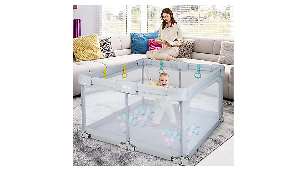 INFANS Foldable Baby Playpen: Safe & Spacious Activity Center