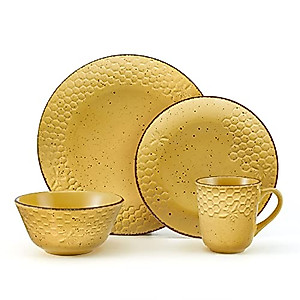 Pfaltzgraff Bumblebee 16 Piece Dinnerware Set, Service for 4, Yellow