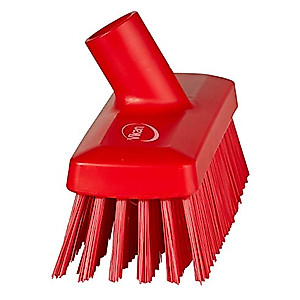 Vikan Compact Wall/Deck Scrub, Hard 8.858" Red, One size, Multi