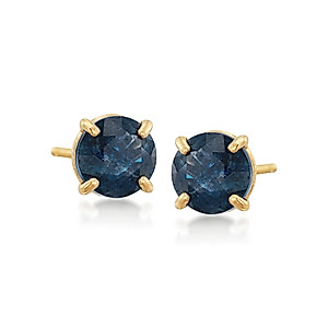 Ross-Simons 0.60 ct. t.w. Round Sapphire Stud Earrings in 14kt Yellow Gold