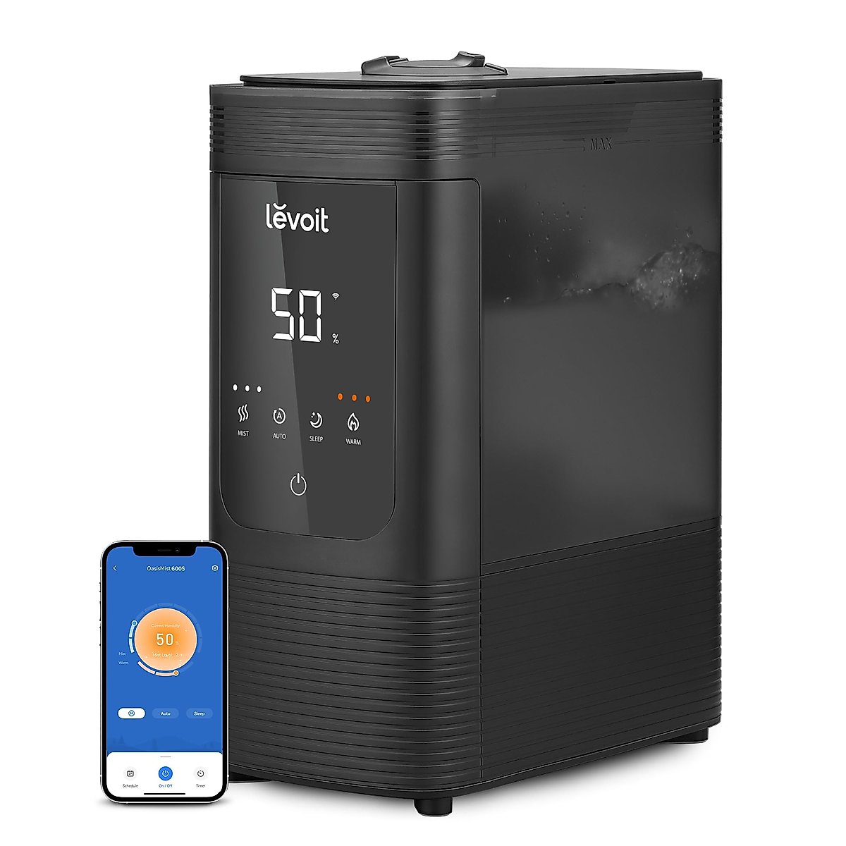 LEVOIT 6L Smart Warm and Cool Mist Humidifier & 10-Pack Top Fill Humidifier Replacement Filters