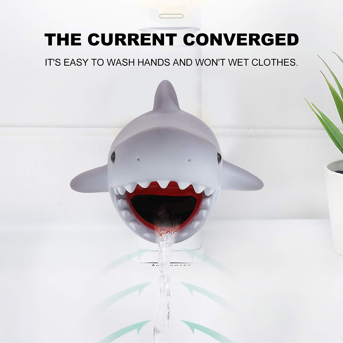 Whale Faucet Cover Childrens Faucet Extender Bath Spout Cover Cute Shark Spout Sink Handle Extender for Safe and Fun Hand- Washing Solution Bath Spout Cover