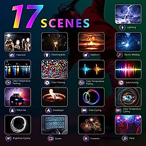 NEEWER 18.3" RGB LED Video Light Panel with App Control Stand Kit 2 Packs, 360° Full Color,60W Dimmable 2500K~8500K RGB168 LED Panel CRI97+ with 17 Scene Effect for Game/YouTube/Zoom/Photography,White