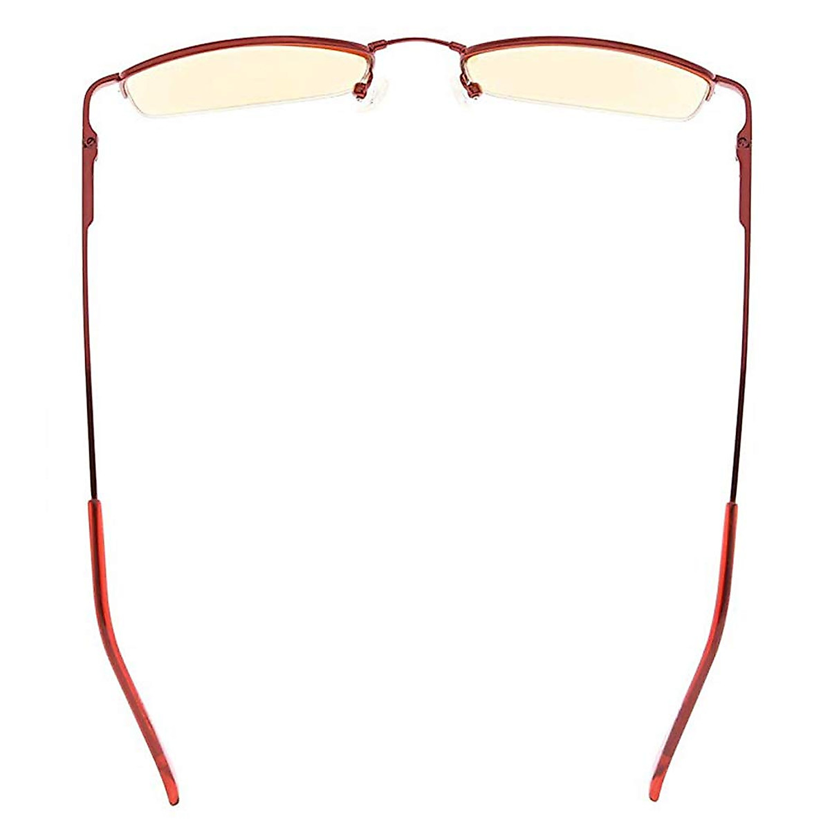 CessBlu Half-Rim Blue Light Filter Glasses Bendable Computer Reading Glasses Women(Wine-Red) without Strength