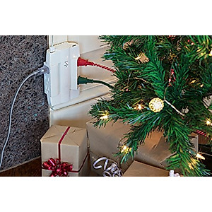 Globe Electric 7791301 6-Outlet Swivel Space Saving 2 USB Port Surge Protector Wall Tap, Android, iPad, iPhone, iPod Compatible, 2100 Joules, 2.1 AMP Charge, White, Multi Plug Outlet, Power Outlet