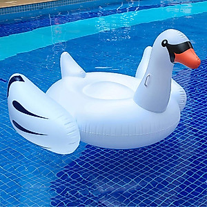Toxz Swan Inflatable Ride-On Swimming Ring,Suitable for Children and Adults,Built-in Handles,59" X 59" X 39.3"(Ship from US!)