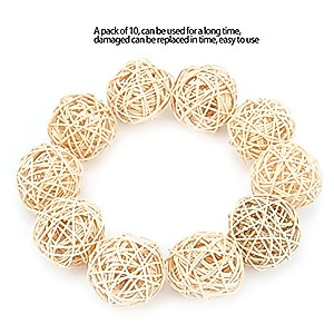 Hztyyier 10Pcs Rattan Balls, Natural Parrot Parakeet Chewing Toys Rattan Balls for Parakeet Budgie Cockatoo Hanging DIY Crafts