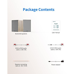 BESTISAN Bookshelf Bluetooth Speakers, Powered 2.0 Stereo 50W Home Audio Bookshelf Stereo Speakers for Turntables, Record Player, Desktop, TV, RCA Input, Wooden Enclosure, Pair