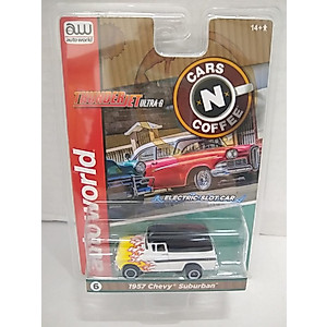 Auto World SC392-6A Cars N Coffee 1957 Suburban HO Scale Electric Slot Car - White