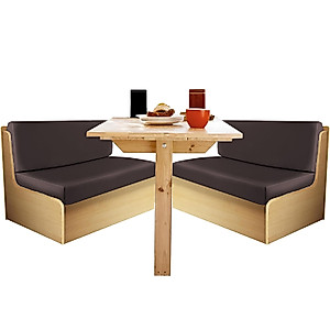 4pcs PU Leather RV Dinette Cushion Covers, Waterproof RV Seat Cover Restaurant Seat Sofa Slipcover RV Camper Car Settee Bench Cover (Black)