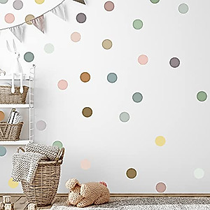 2-inch Polka Dot Wall Decals For Girls Bedroom Featuring 150 Neutral Boho Rainbow Wall Decal Stickers for Wall | Perfect For Boho Nursery and Boho Rainbow Classroom Decor | These Peel and Stick Dots For Walls are a great alternative to Wallpaper