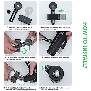 Digital Telescope Gift High Power HD Zoom Monoculars-BAK4 Prism FMC Optical Lens,10x Magnification Zoom Lens,with Smartphone Adapter & Tripod,