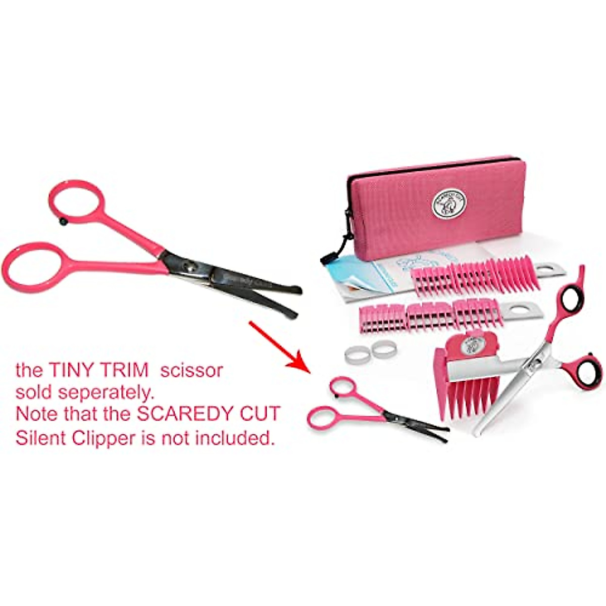 Tiny Trim 4.5" Ball-Tipped Scissor for Dog, Cat and all Pet Grooming - Ear, Nose, Face & Paw - Scaredy Cut's small Safety Scissor