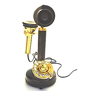 Brass Landline Rotary Dial Telephone Vintage Candlestick Telephone Full Working Telephone Home Decor by Nautical & Home Decor
