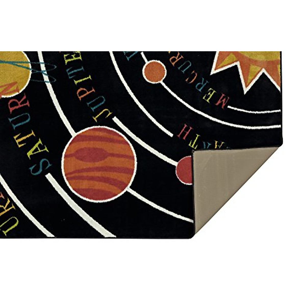 Mohawk Home Black Aurora Solar System Indoor Space Area Rug (5'x8')