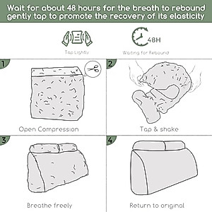 HIGOGOGO Wedge Headboard Pillow, Bed Rest Reading Pillow, Backrest Positioning Support Bolster Cushion with Removable Cover,Queen 60X20.4X8.4,Coffee