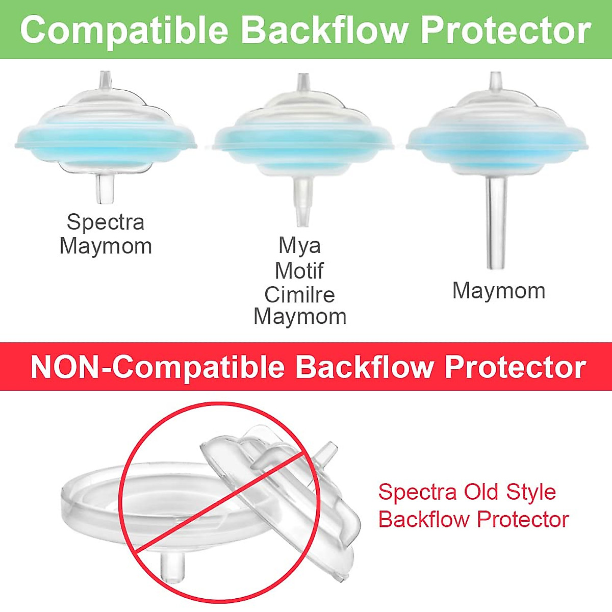 Maymom Silicone Membrane; Designed for Spectra S1 Spectra S2, 9 Plus Backflow Protector and Maymom Backflow Protectors, Long, Short and Medium; Not Original Spectra S2 Accessories or Spectra Pump Part