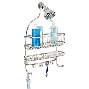 iDesign York Lyra Jumbo Hanging Shower Organizer - 16" x 4" x 22.5", Satin