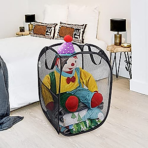 Simplized Popup Laundry Hamper Large Foldable | Pop-up Mesh Hamper Dirty Clothes Basket with Carry Handles (2 Pack-Large)