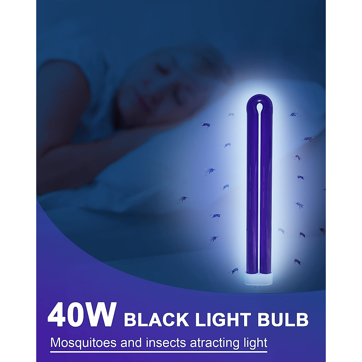 BB-40blk 40W Replacement Light Bulb Compatible with Black Flag Deluxe Bug Zapper Model BZ-40DX and Stinger UVB45 Outdoor Mosquito Lamp, B4045 40-Watt 5500 Volt Black Light Replacement Bulb - 1 Pack