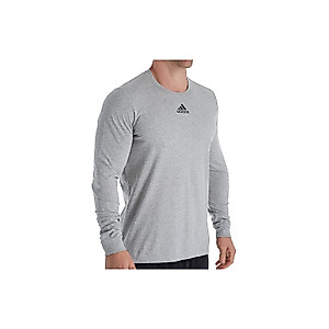 adidas Men's Amplifier Long Sleeve Logo T-Shirt EK02 S Medium Grey Heather