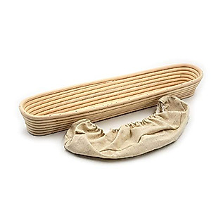 15 inch Baguette Banneton Proofing basket set of 2 - Bread Basket Proofing Bowls for Baguette Fermentation Bread Dough Sour with Beautiful Pattern and Shape