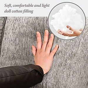 FIQHOME 84'' Convertible Sectional, Modern Chenille L-Shaped Sofa Couch with Reversible Chaise Lounge, Fit for Living Room, Apartment(2 Pillows,New,Grey)