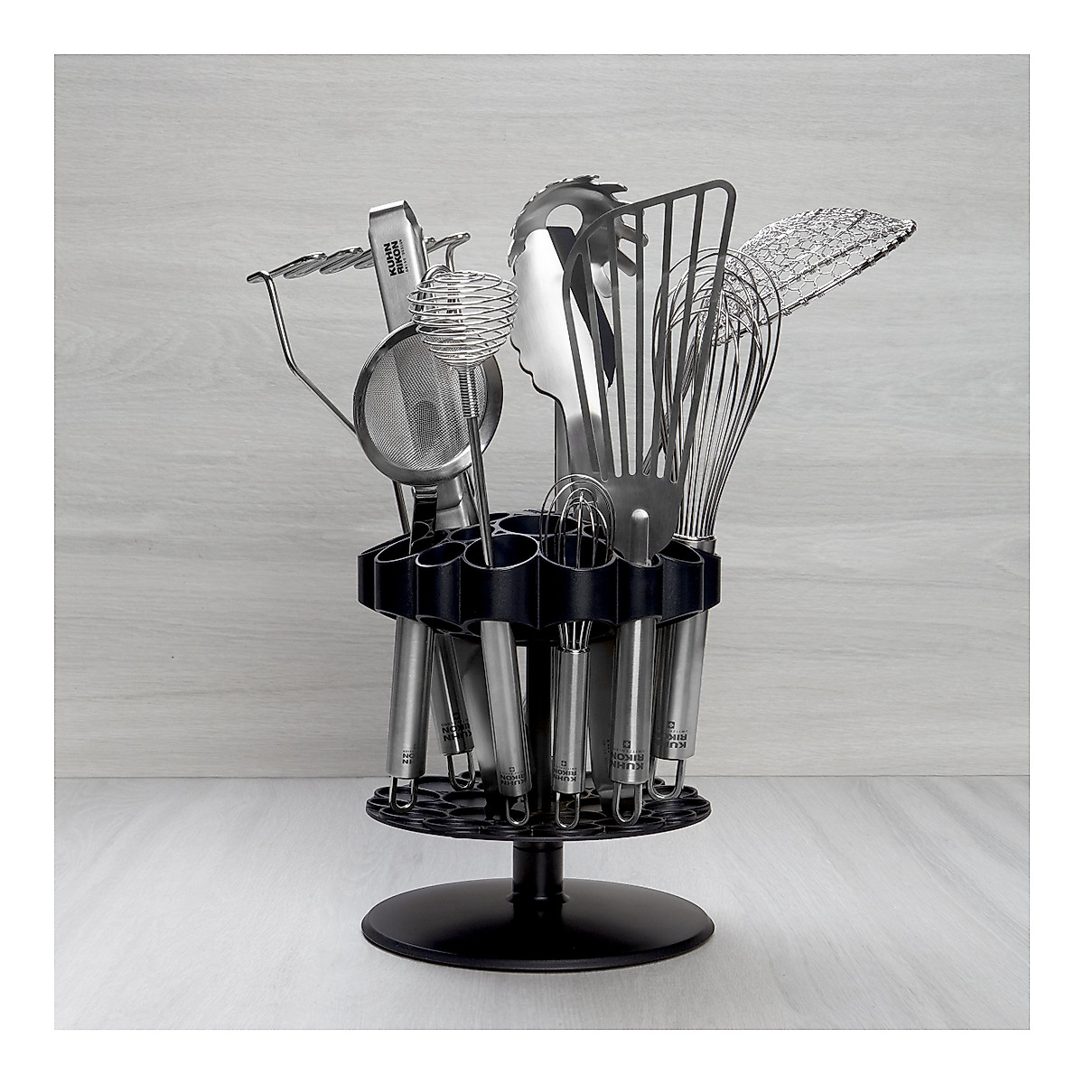 Kuhn Rikon Rotating Honeycomb Utensil Caddy, Black