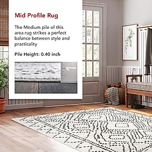nuLOOM Mila Moroccan Diamond Trellis Area Rug, 4x6, Grey