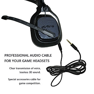 JAINTA A10 A40 Replacement Cable Compatible with for Astro A10 A40 A30 A50 Headsets Cord Lead Compatible with Xbox One Play Station 4 PS4 Headphone Audio Extension Cable (6.5 Feet)