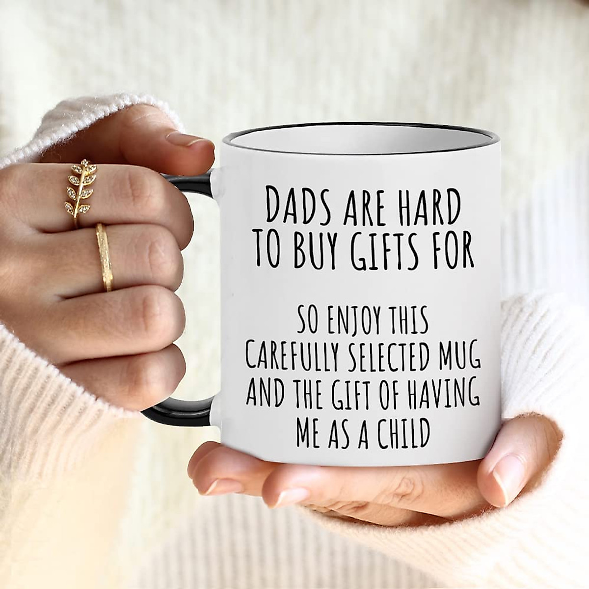 Fatbaby Funny Coffee Mug for Dad,Father's Day Christmas Birthday Gifts for Dad from Daughter Son,Dad Gifts Tea Cup 11OZ