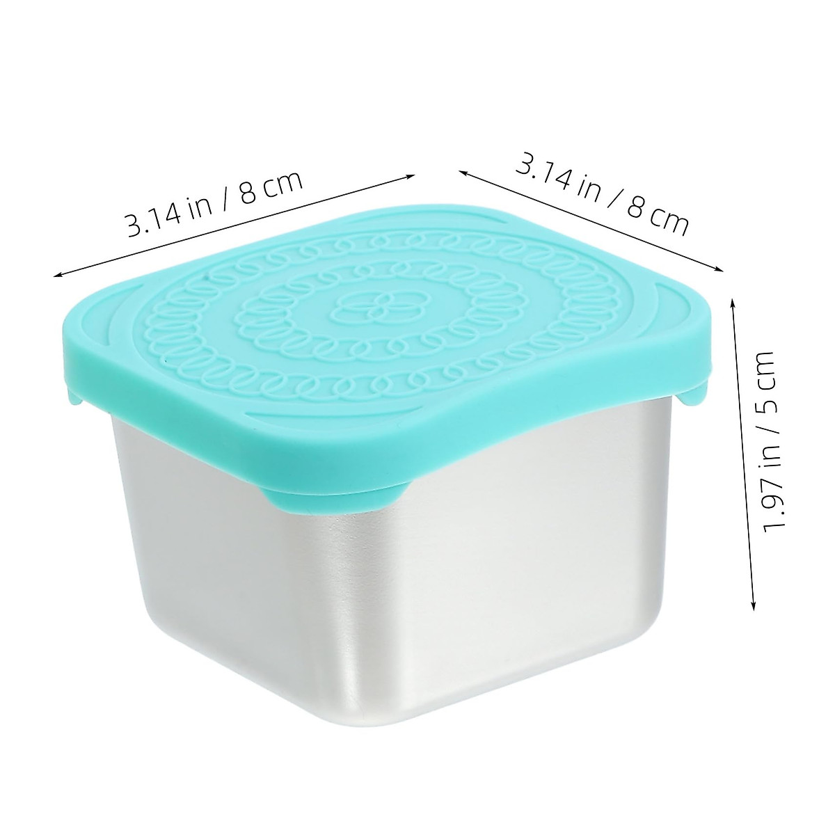 BIUDECO Family Dinner Picnic Essential 4pcs Stainless Steel Salad Dressing Boxes Leakproof Condiment Containers with Silicone Seal for Travel