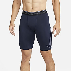 Nike Pro Dri-FIT Men's Long Shorts, L, Obsidian/Iron Purple/Iron Purple