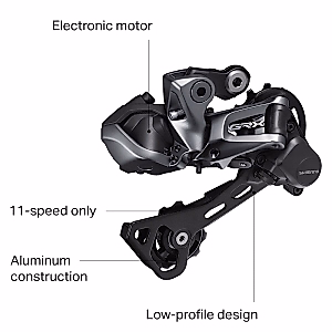 Shimano GRX RD-RX817 Rear Derailleur - 11-Speed, Long Cage, Black, With Clutch, Di2, For 1x