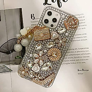 Max-ABC Compatible with Samsung Galaxy Note 10 Plus Glitter Case,Women Girls 3D Diamond Bag Pendant High Heel Crown Bling Glitter Shiny Crystal Rhinestone Protective Phone Case Cover