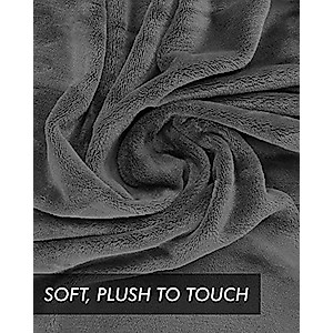 Utopia Bedding Fleece Blankets Bundle Pack of Grey and Navy Twin Size Bed Blankets