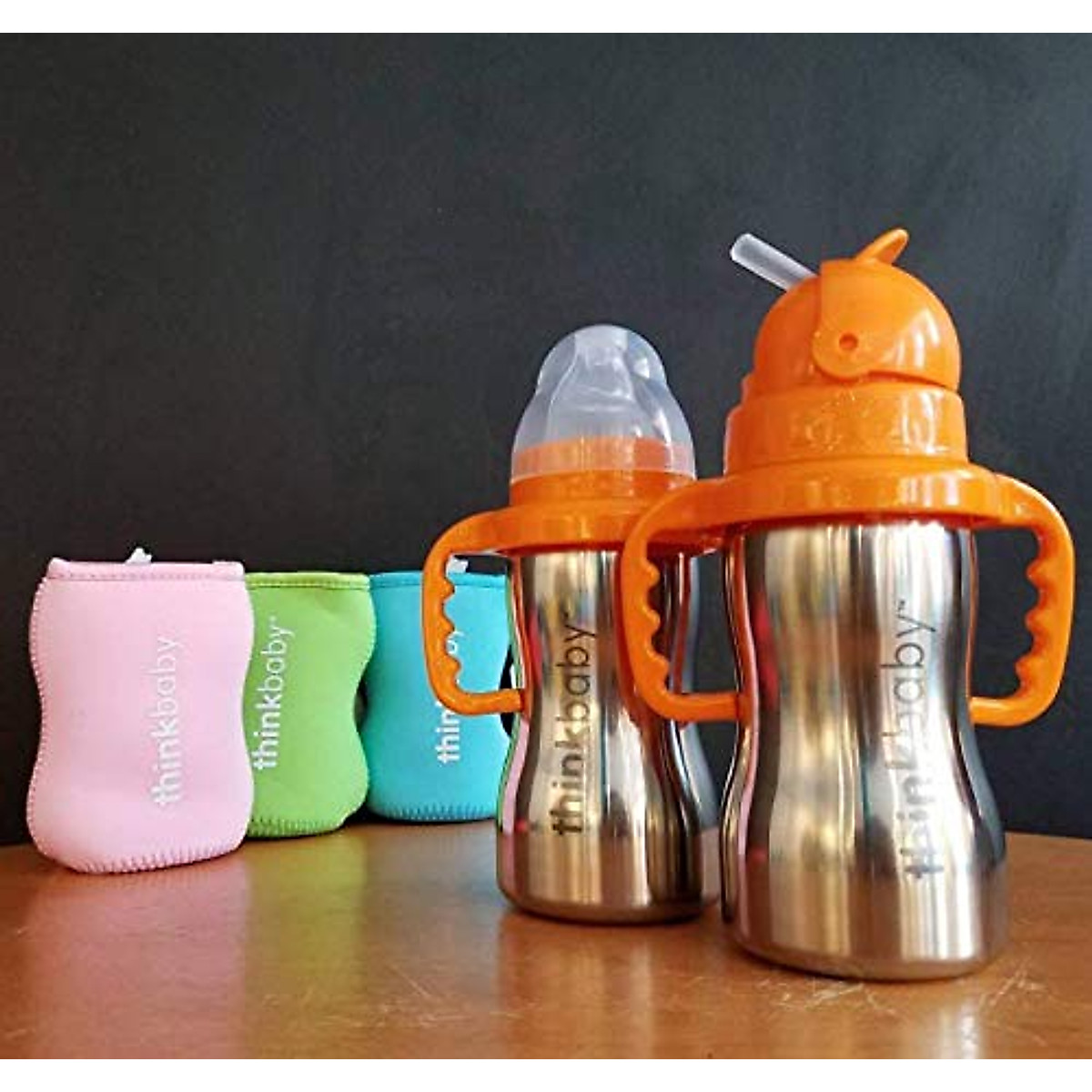 Thinkbaby Limestone Thermal Bottle Sleeve, Light Blue