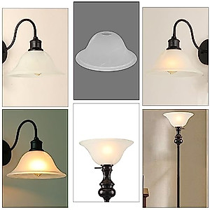 Giluta Small Floor Lamp Glass Shade Replacement Globe -Fitting Opening 1.625" Modern Alabaster Style Light Fixture Shade, Height: 4.13 inch, Width: 9.45 inch. Lipless