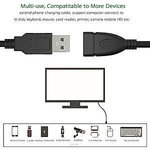 3.3 FT USB Male to Female Extension Charger Cable for JLab Go Ai/Pop/Sport, JLab Epic Air ANC/Sport ANC, JLab JBuds Air/Sport/Executive/Play Gaming/ANC Wireless Bluetooth Earbuds Charging Case Adapter
