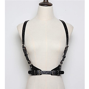 Miwcff Leather Harness For Women Waist Punk Belt Fashion Body Chain Goth Adjustable Body Corset Accessories For Party Dating (29"-33")
