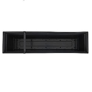 The HC Companies 30 Inch Eclipse Window Planter - Indoor Outdoor Rectangular Plant Pot with Removable Saucer for Flowers, Herbs, Black