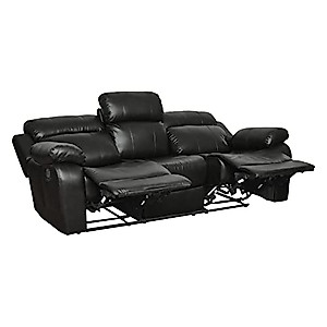 Lexicon Odeum Manual Double Reclining Sofa, Black
